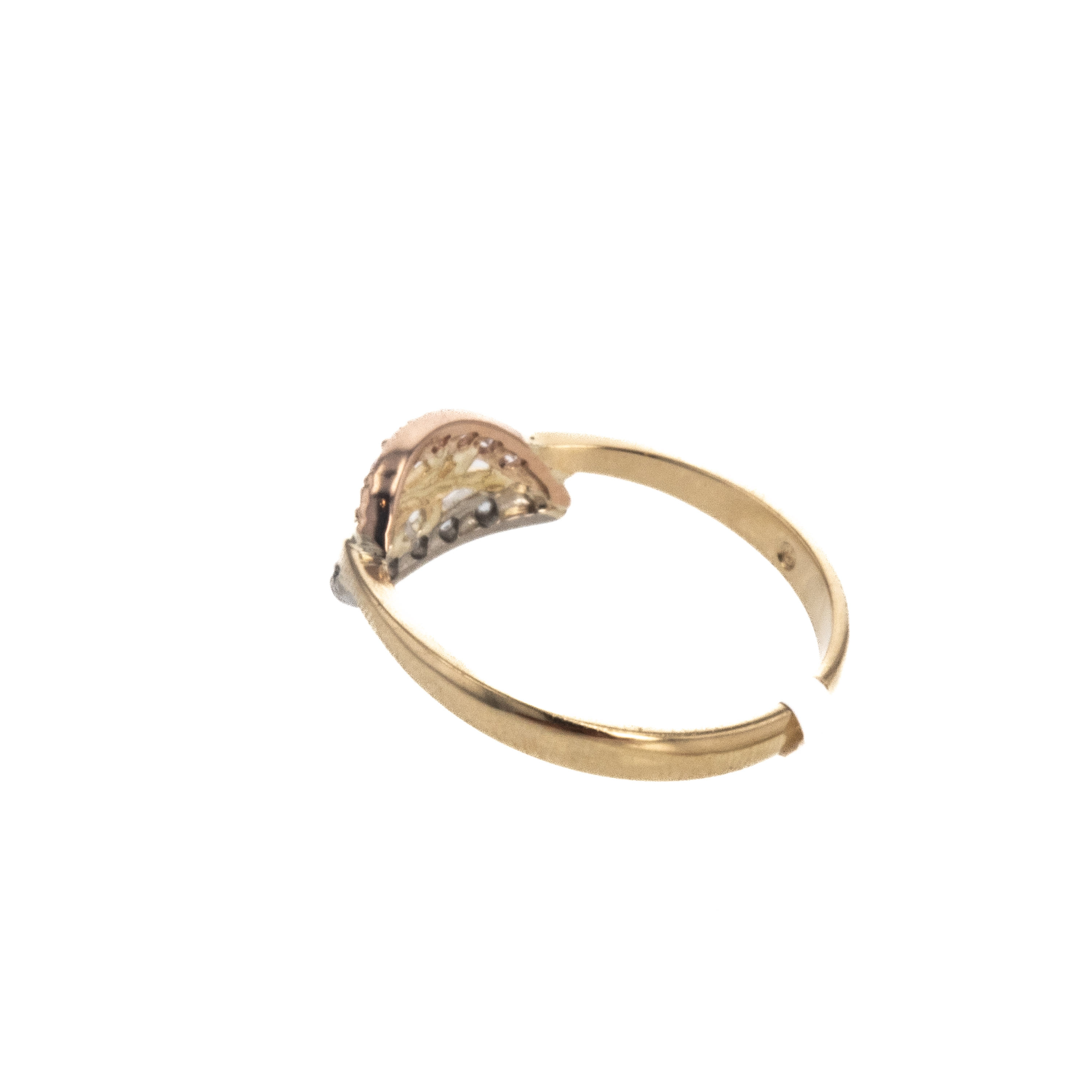 ANILLO 3 COLORES CON ZIRCONES 18K