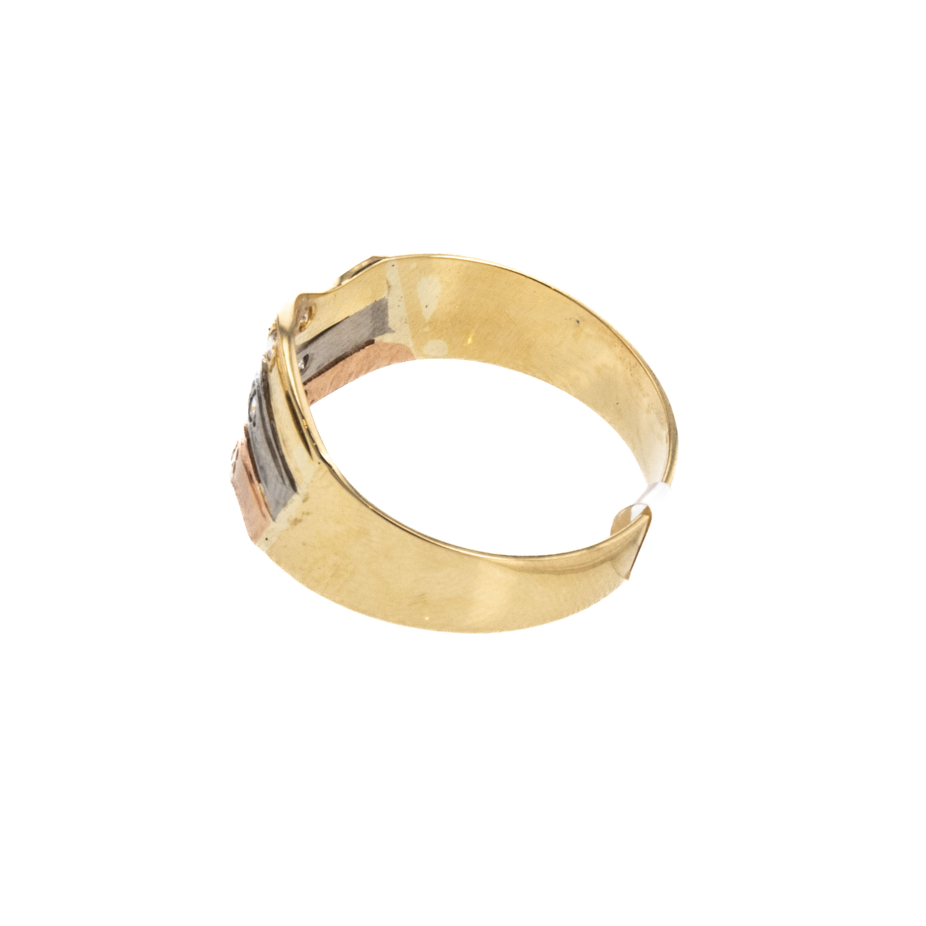 ANILLO 3 COLORES CON ZIRCONES 18K