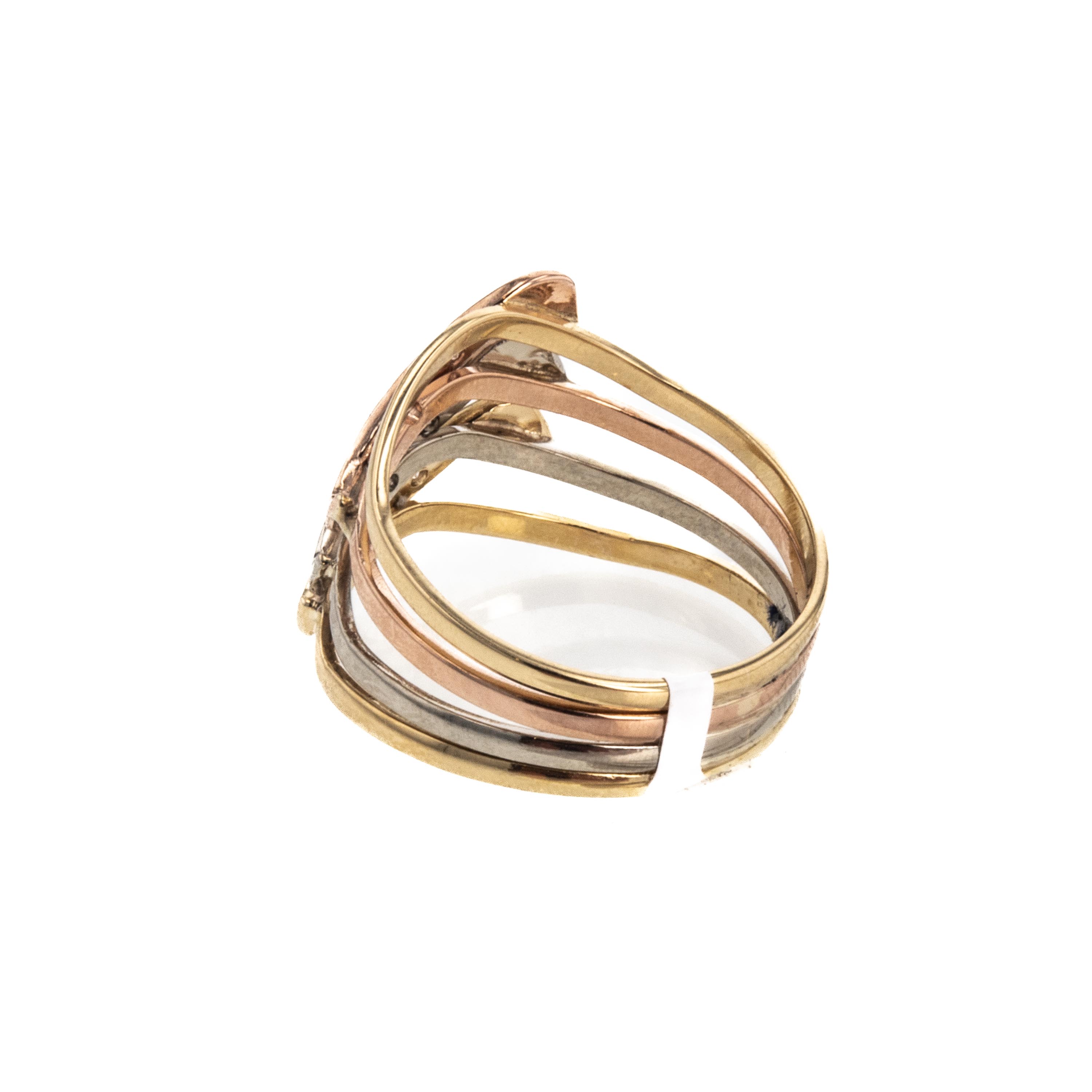 ANILLO 3 COLORES CON ZIRCONES 18K