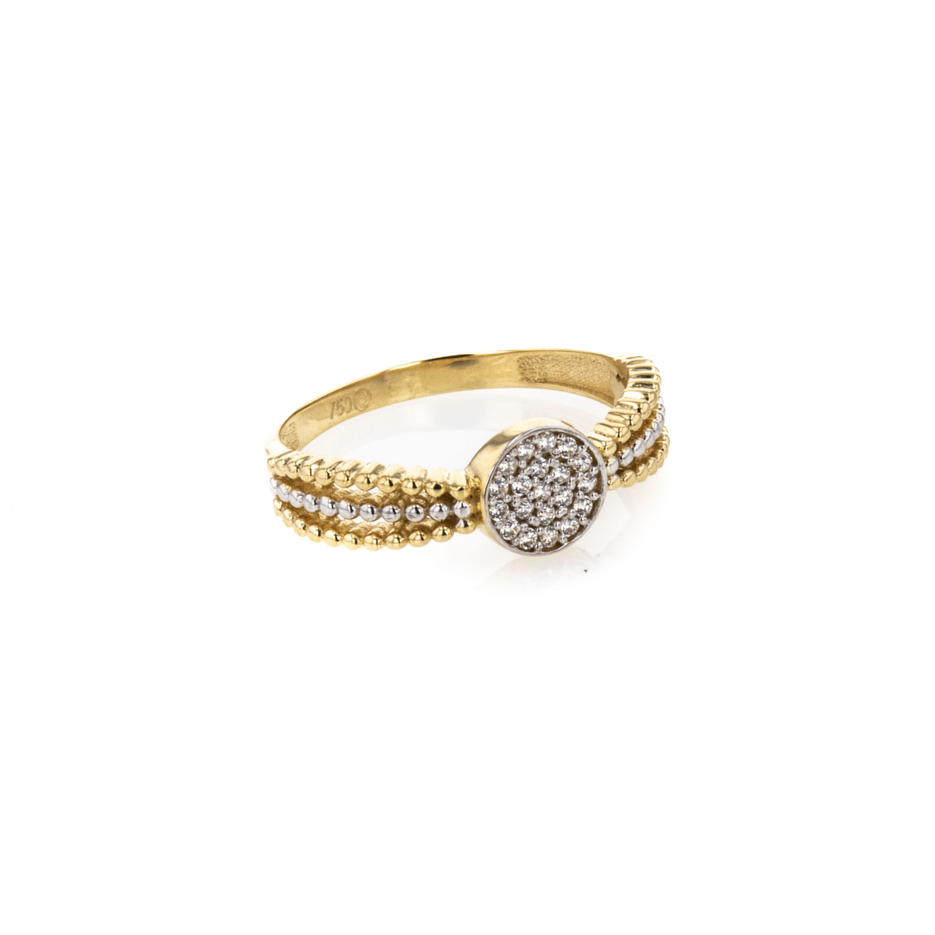 ANILLO 2 OROS CON ZIRCONES TK