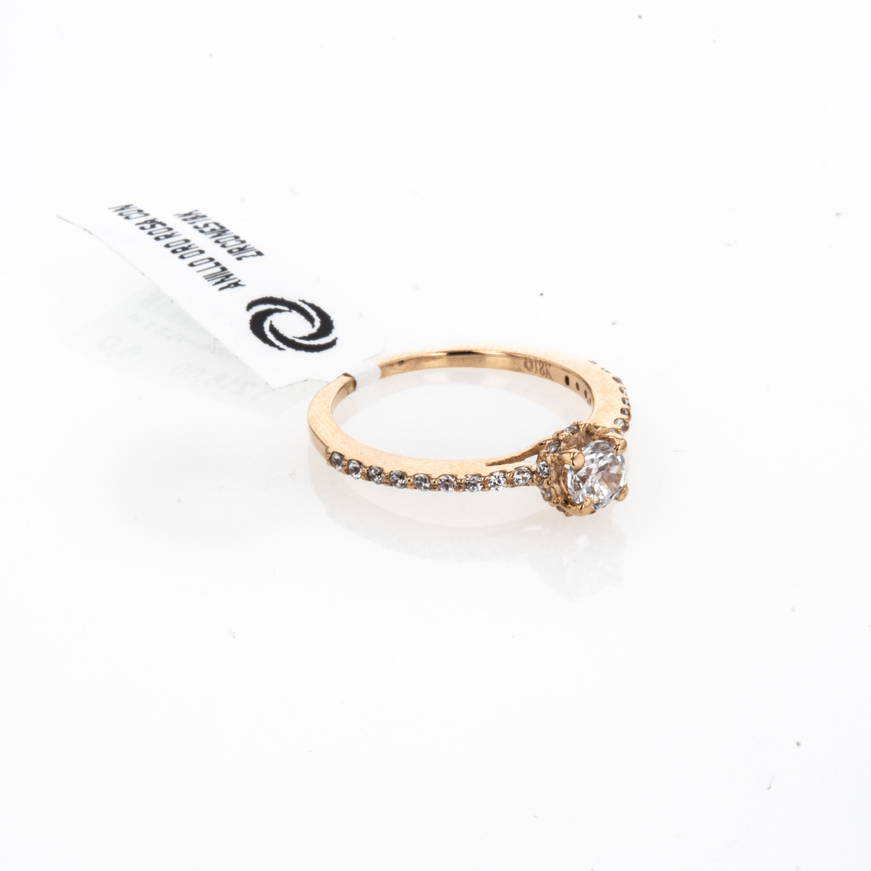 ANILLO COMPROMISO ORO ROSA CON ZIRCONES 18K