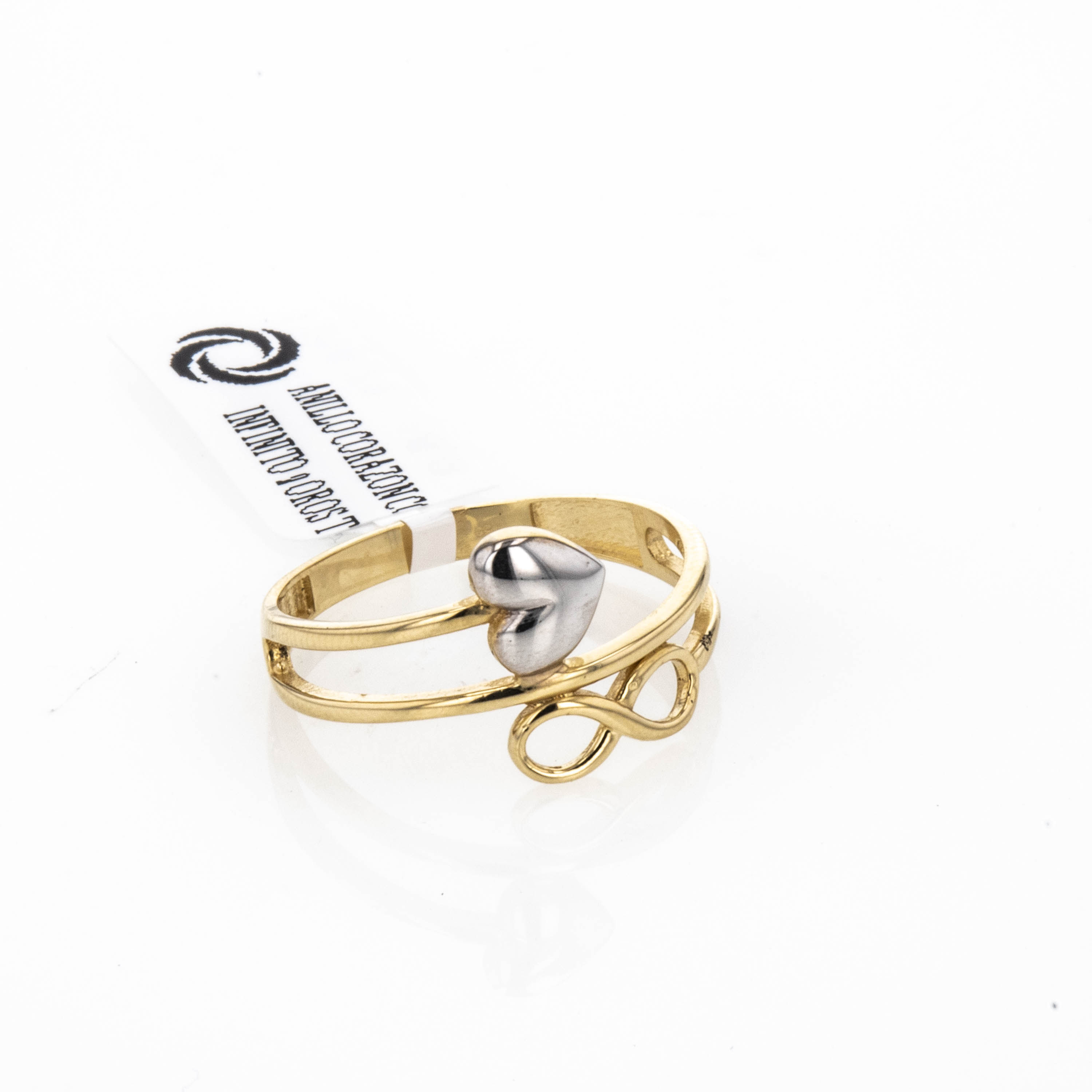 ANILLO 2 OROS INFINITO Y CORAZON TK