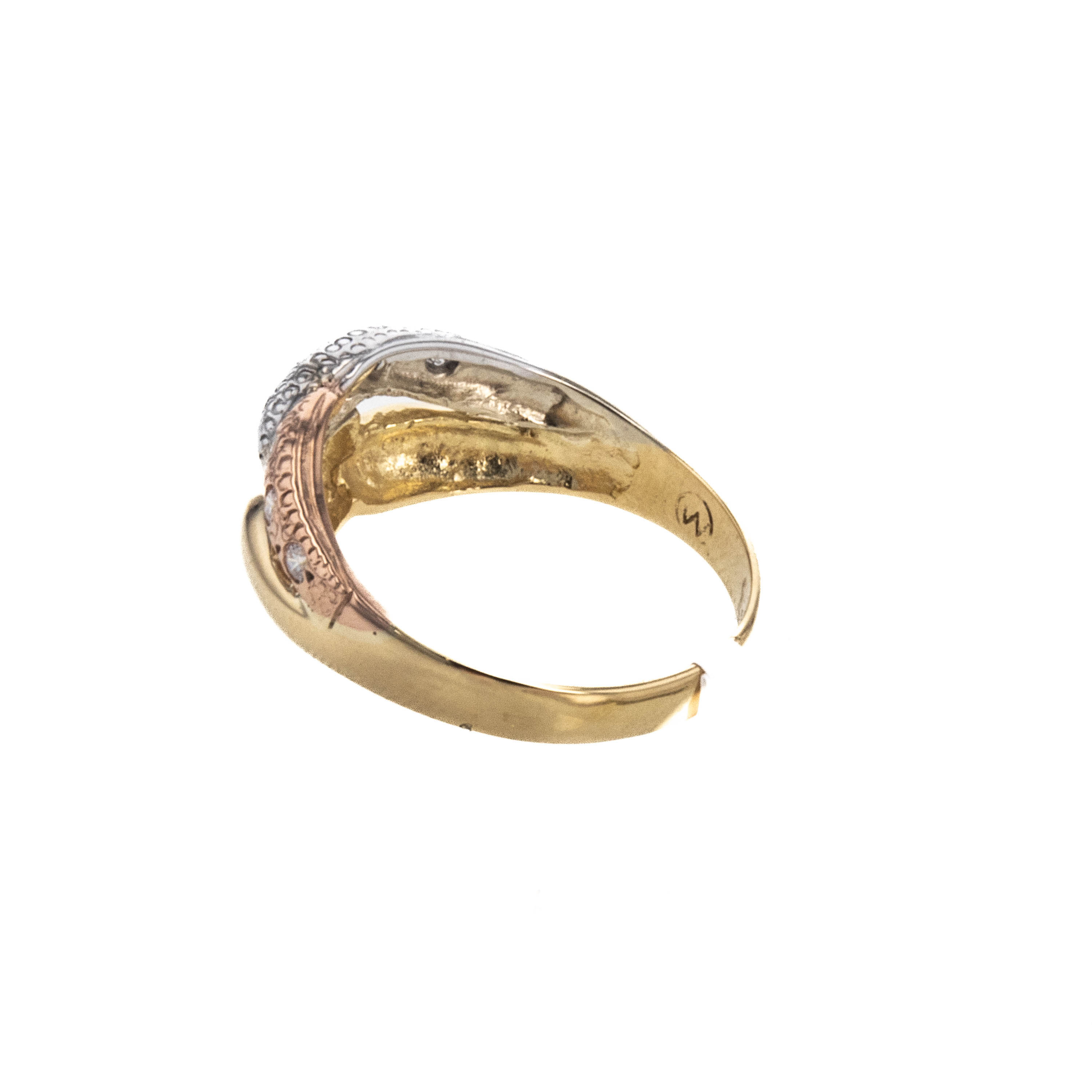 ANILLO 3 COLORES CON ZIRCONES 18K
