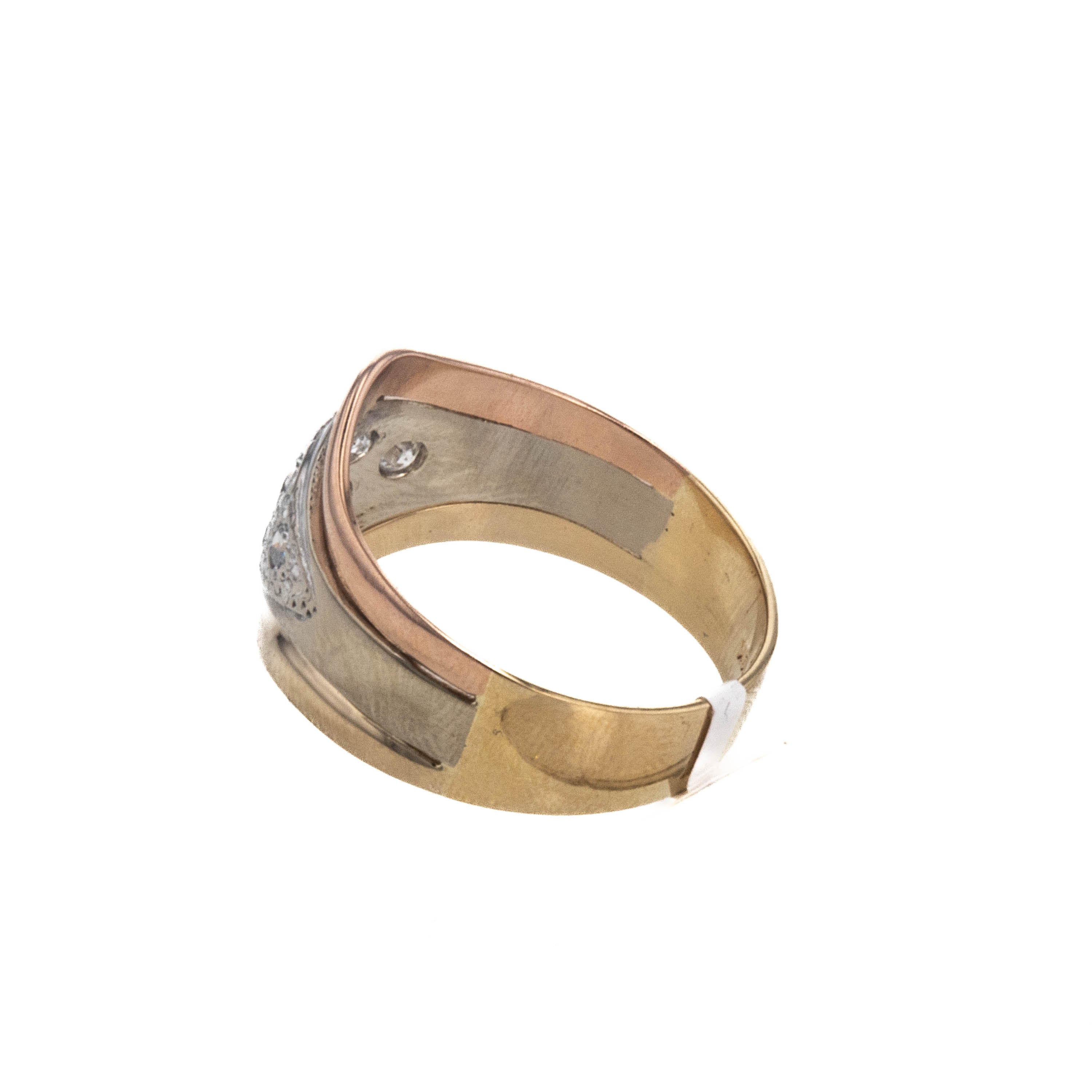 ANILLO 3 COLORES CON ZIRCONES 18K