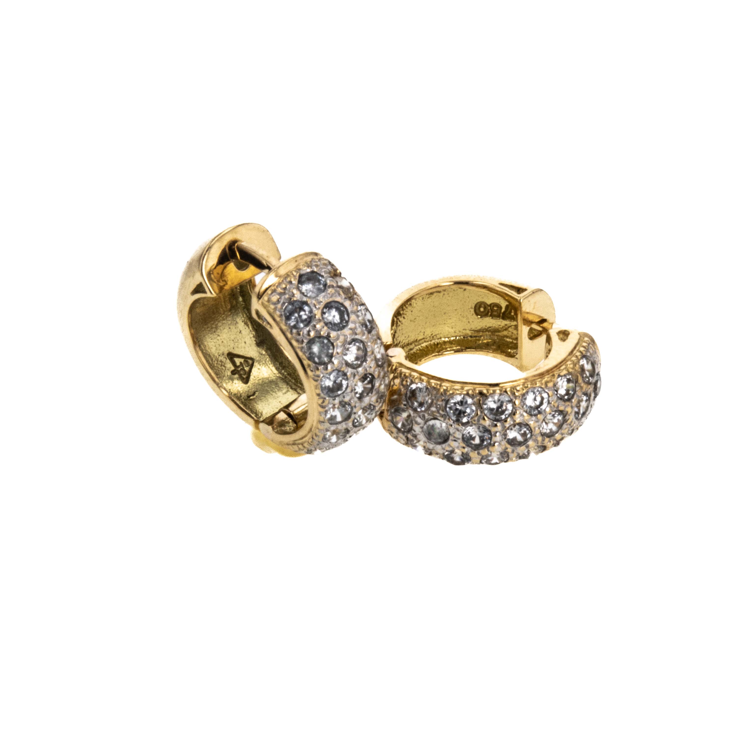 ARETES ARGOLLAS CON ZIRCONES 18K