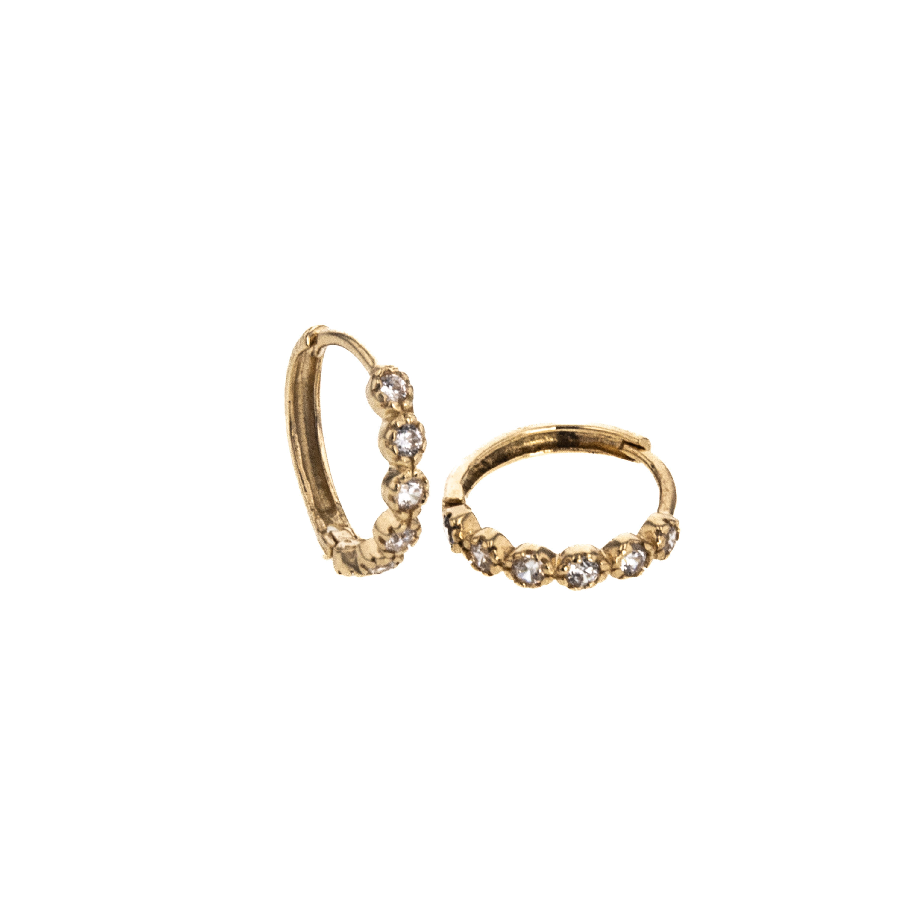 ARETES ARGOLLAS CON ZIRCONES 18K