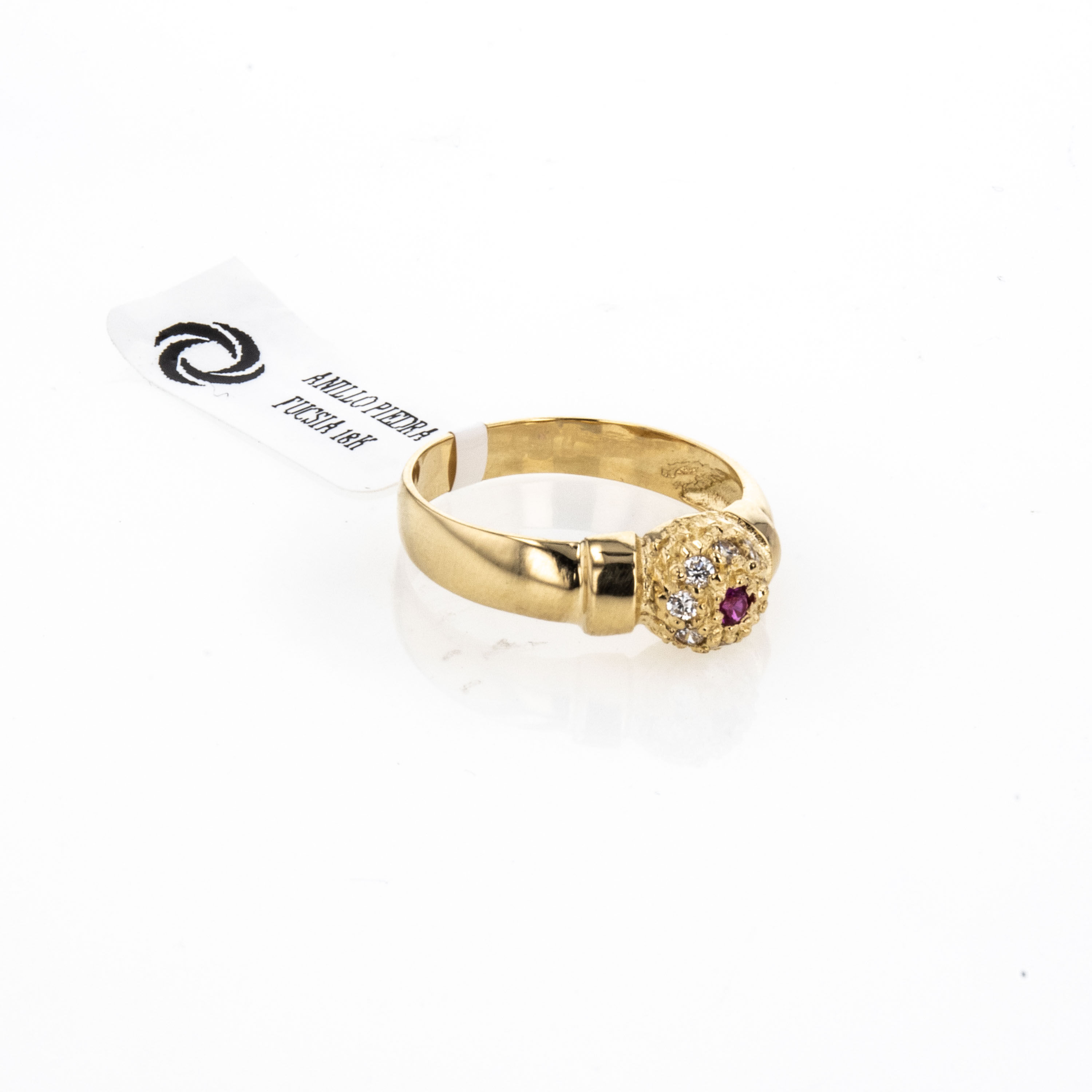 ANILLO PIEDRA FUCSIA 18K