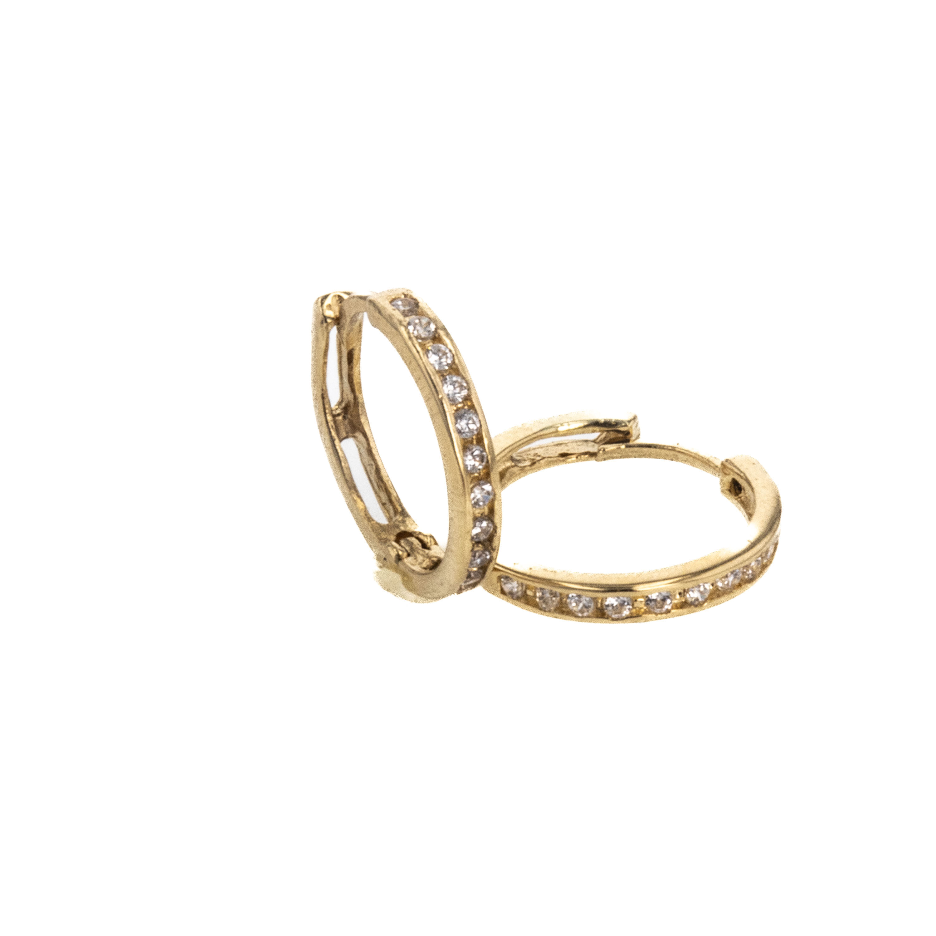 ARETES ARGOLLAS CON ZIRCONES 18K