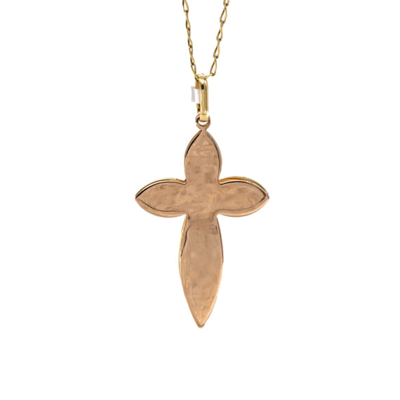 DIJE CRUZ 3 TONOS 18K